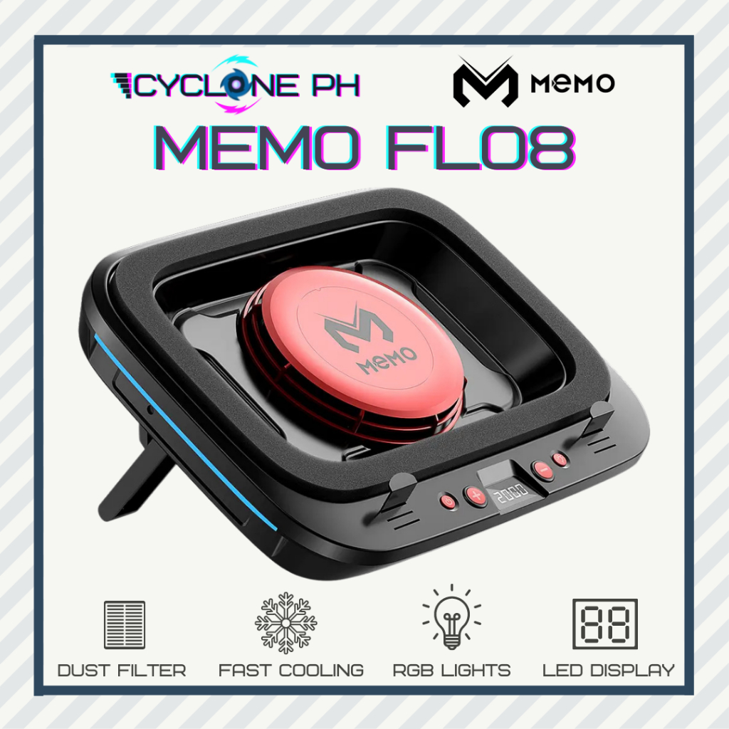 [CyclonePH] Memo FL08 Cooling Pad for 14-19 inch Laptops With RGB ...