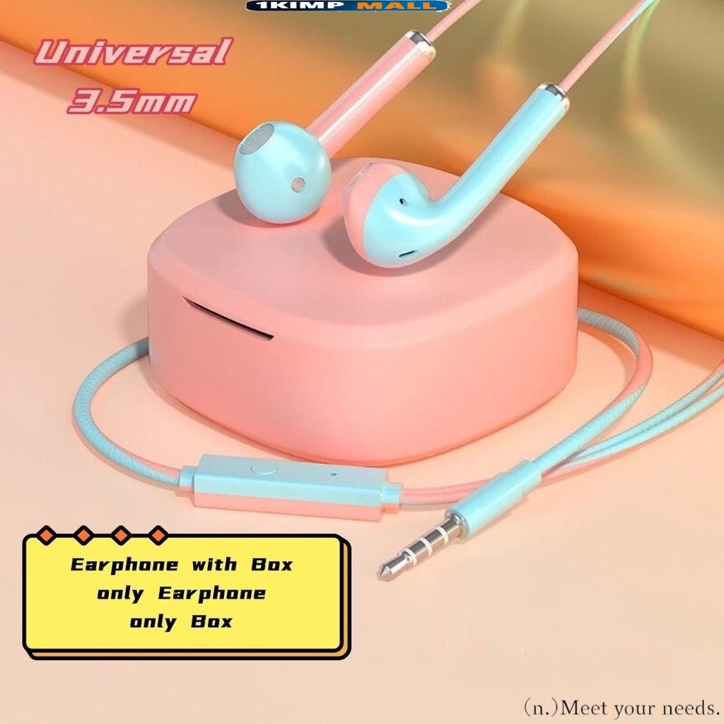 Macaron U24 Universal 3.5mm Hi-Fi Earphone Mic with Storage Box ...