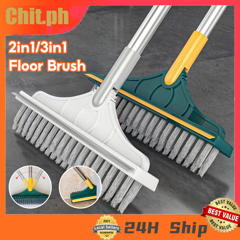 CHIT 3 in1 Cleaning Brush Bathroom Floor Scrub Brushes Long Handle ...