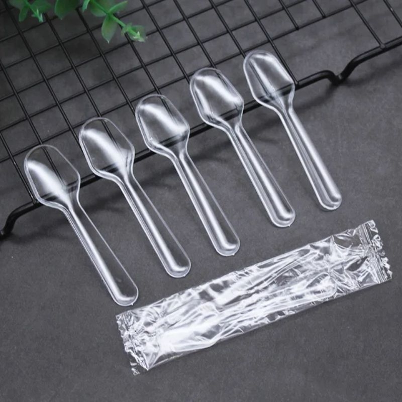Mini Clear Plastic Spoons Disposable ice cream spoon | Individual ...