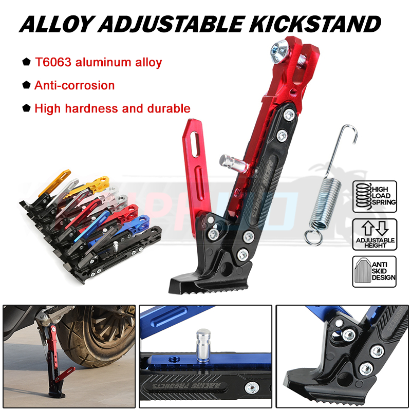 Motorcycle Side Stand Adjustable Foot Side Support Stand CNC Alloy ...