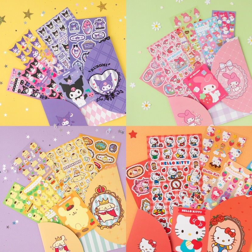 Sanrio Characters Kuromi Melody Cinnamoroll Pompompurin Stickers Cute ...