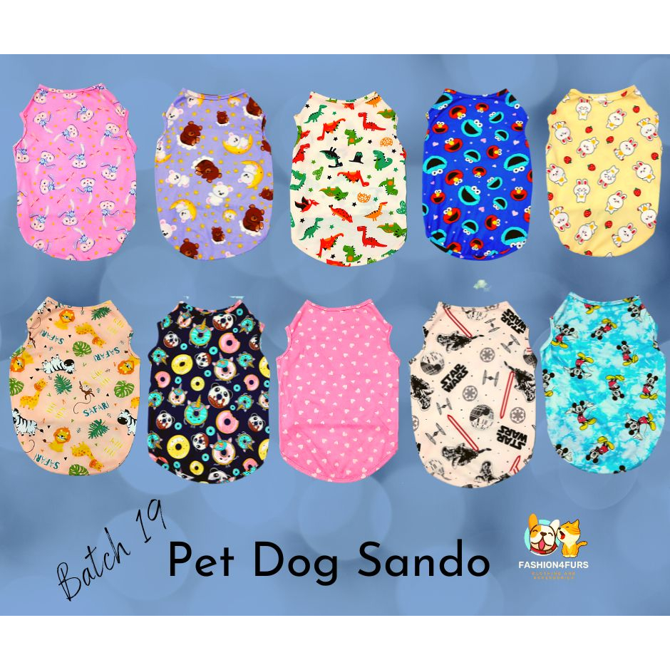 Batch 19 Pet Clothes Colorful Puppy Clothing Fashion Dog Sando for ...