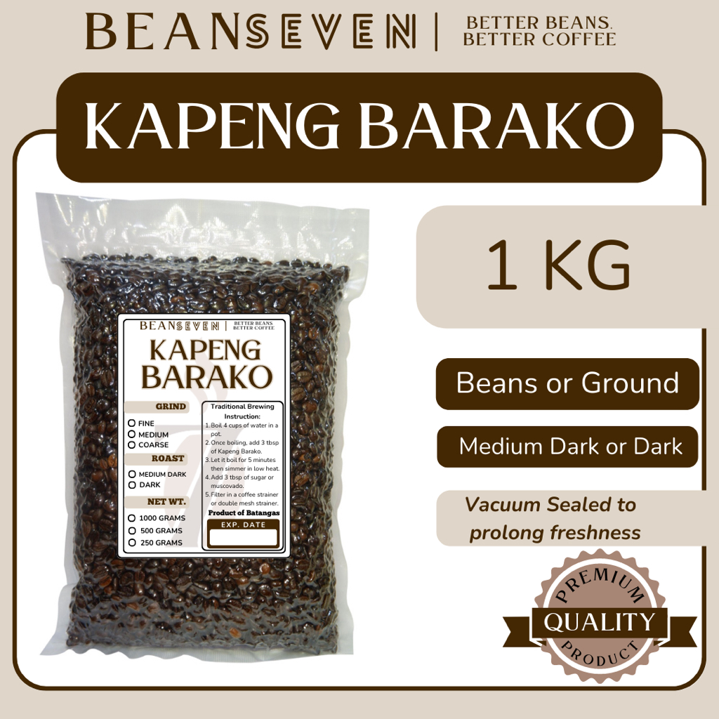 [BS] 1000G Kapeng Barako Coffee Beans Ground Dark or Medium Dark Roast ...