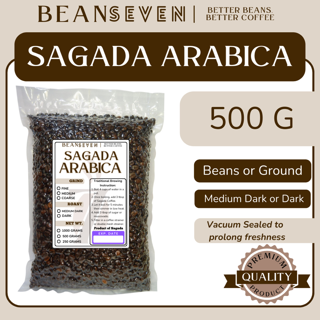 [BS] 500G Kapeng Sagada Arabica Coffee Beans Ground Dark or Medium Dark ...