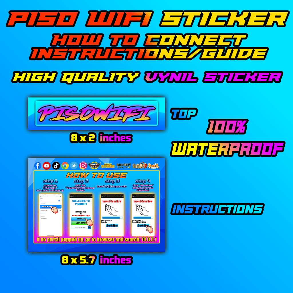 WIFI VENDO STICKERS INSTRUCTION/ GUIDE HOW TO CONNECT LPB ADO PISOFI ...