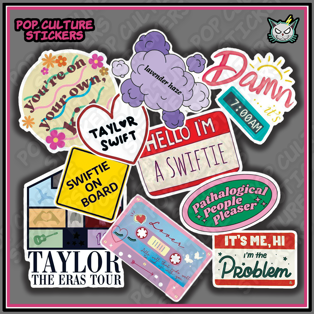 Artist - Taylor Swift - Swifties - Aesthetic Vinyl Sticker Pack (10pcs ...