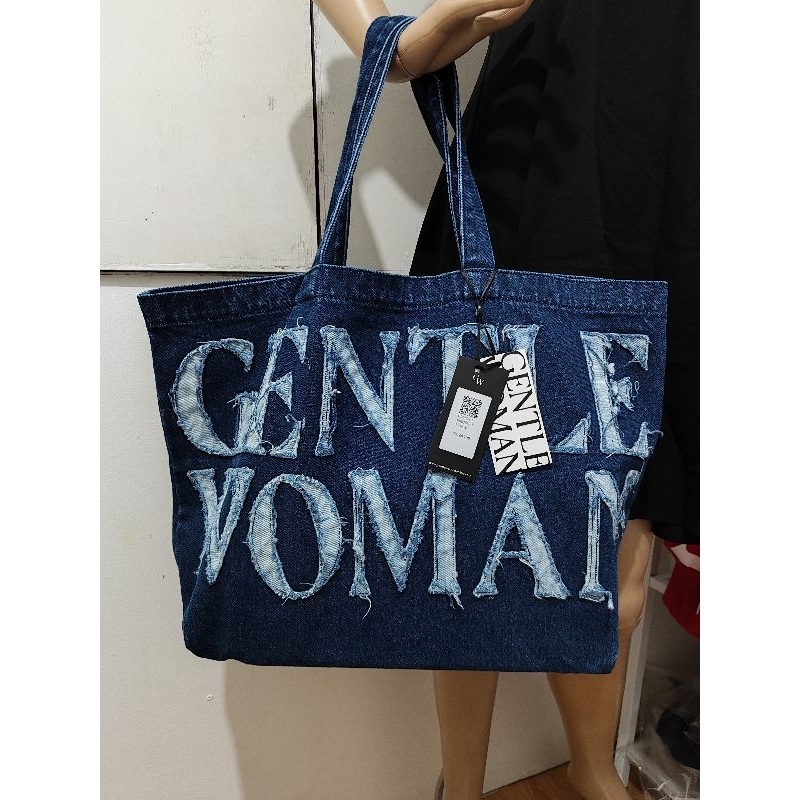 Authentic GW Gentlewoman Denim Navy Tote Bag | Shopee Philippines