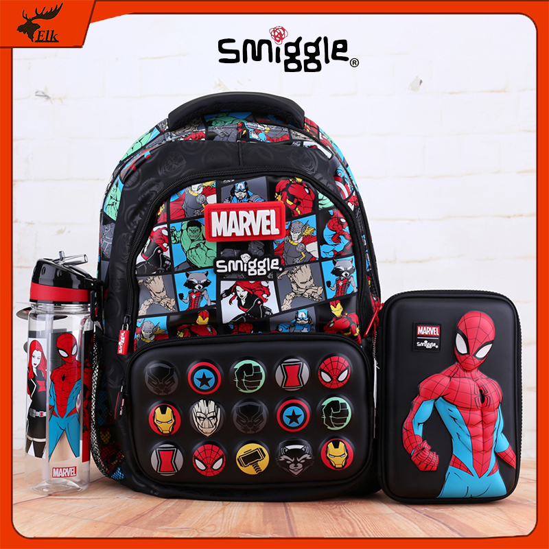 【Manila Ship】Smiggle MARVEL Backpack Boys backpack for primary Children ...