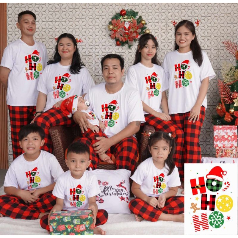 CHRISTMAS RAGLAN T-SHIRT AND PAJAMA TERNO FAMILY SET | Shopee Philippines