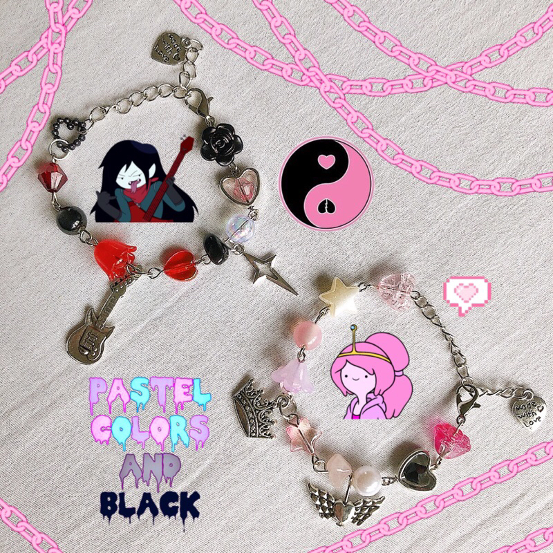 Princess Bubblegum & Marceline the Vampire Queen Couple Necklaces ...