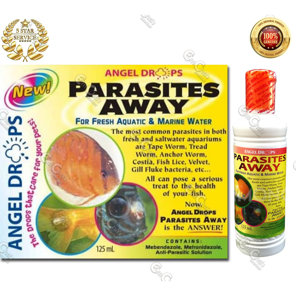 Angel Drops Parasites Away - 125ml (Fmed) Fish Treatment Tape Worm ...