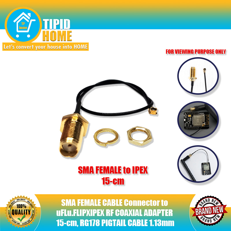 SMA FEMALE CABLE Connector to uFL/u.FL/IPX/IPEX RF COAXIAL ADAPTER 15 ...