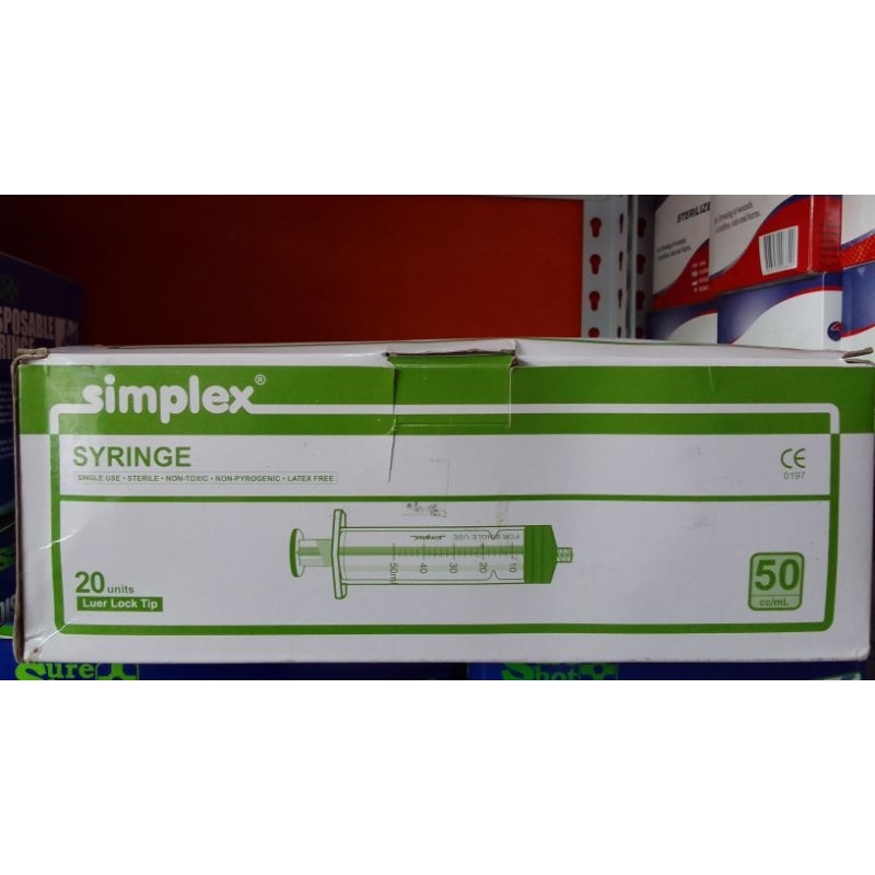Simplex Syringe 50cc/ml,luer lock,sterile, 20pcs/box (without needle ...