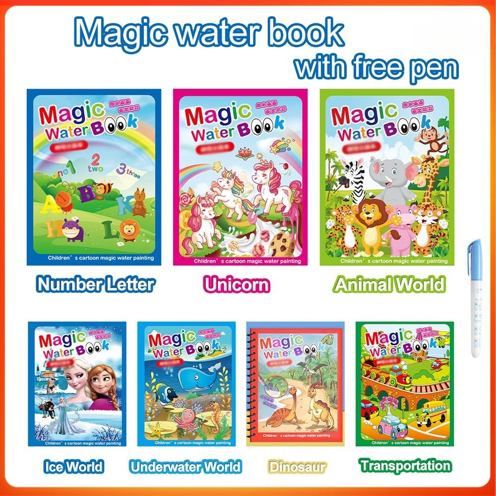 Magic Water Drawing Book For Kids Magic Pen Drawing Book Kids Painting ...