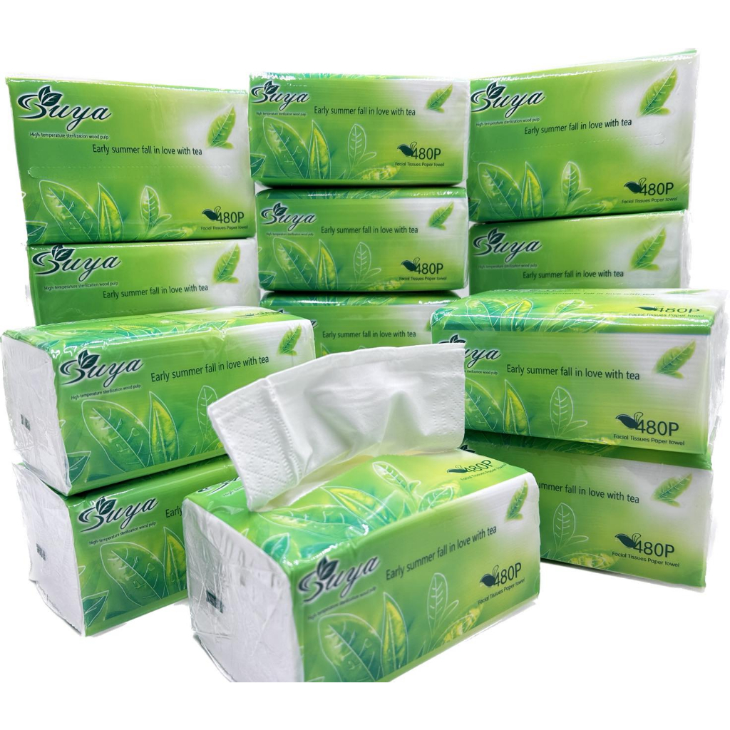 1pack (8pcs) SUYA Organic green tea Facial Tissue Paper Towel Sheets ...