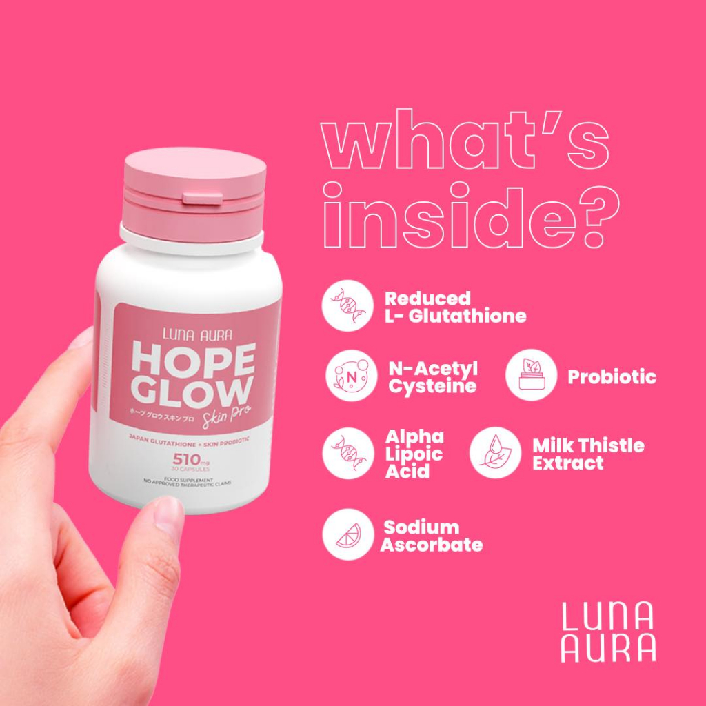 Luna Aura Hope Glow Capsules for Powerful Antioxidant Support | Shopee ...