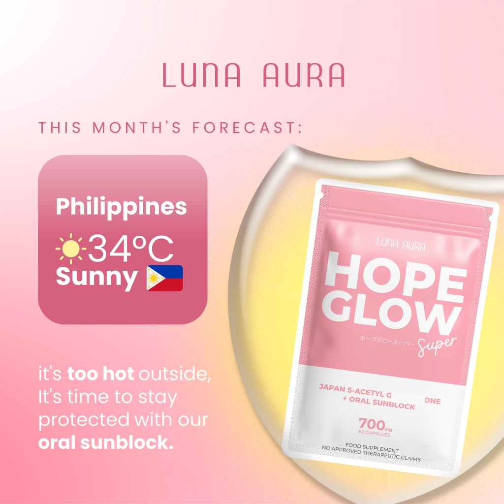 LUNA AURA Hope Glow Glutathione Capsule Skin Whitening, Gluta + Vitamin ...