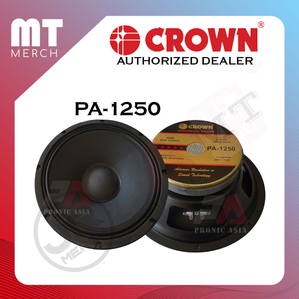 Crown PA-1250 - 12" 500 watts Instrumental Speaker No Screen Sold Per ...