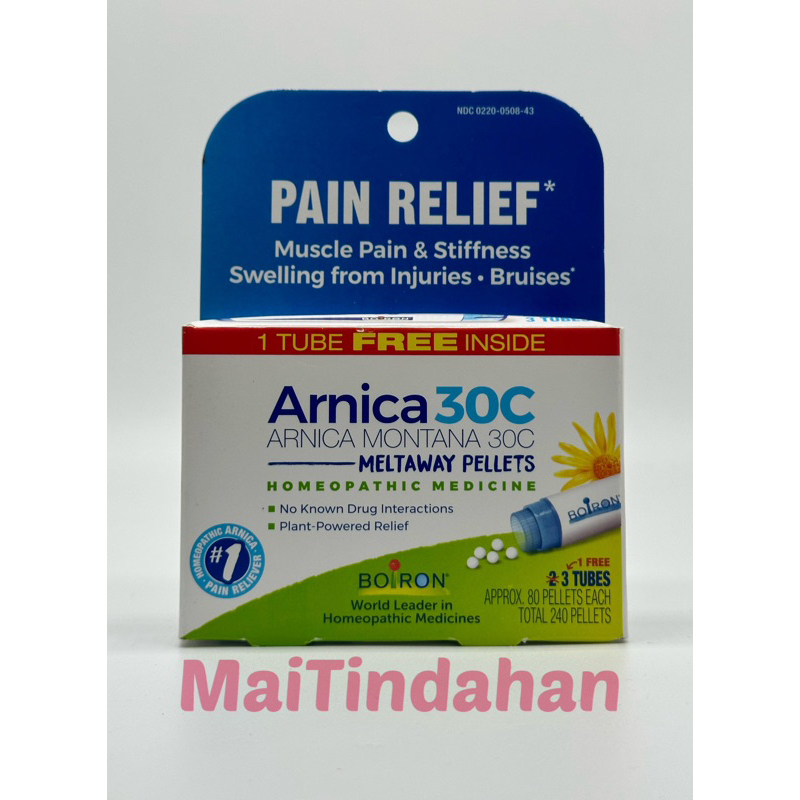 🇺🇸 Boiron Arnica Montana 30C Pain Relief 03/27 Expiry 3 tubes, Approx 80 pellets each | Shopee ...