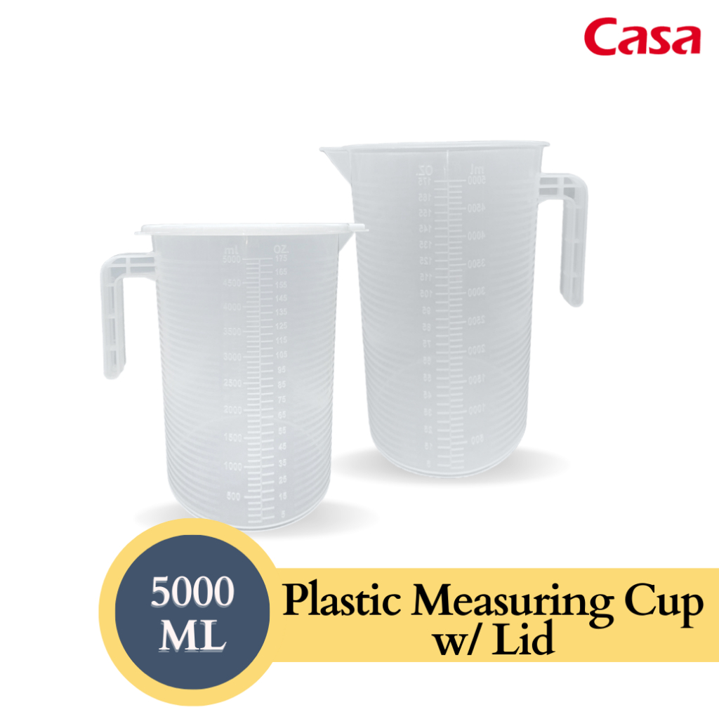Casa 5000 Ml Measuring Cup Cc With Or Without Lid | Shopee Philippines