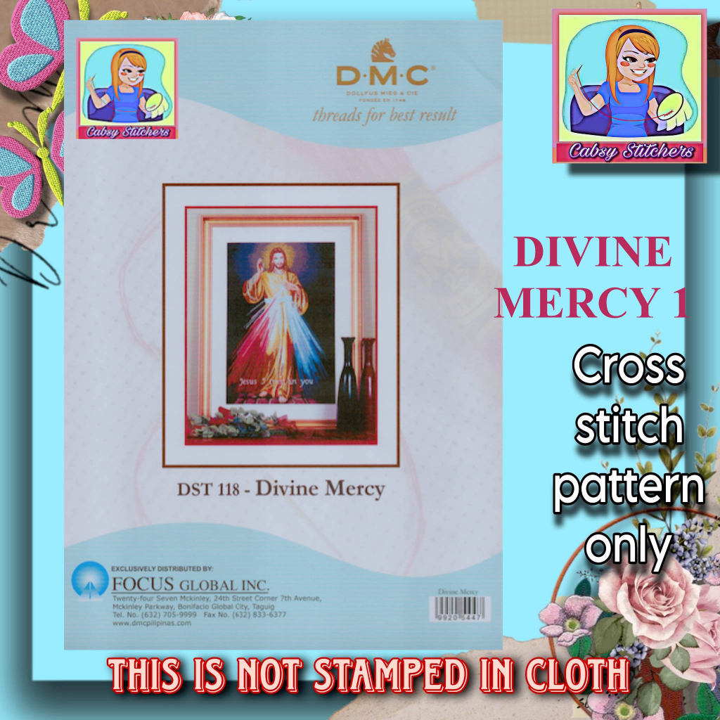 DIVINE MERCY 1 CROSS STITCH PATTERN ONLY this is not stamped in cloth ...