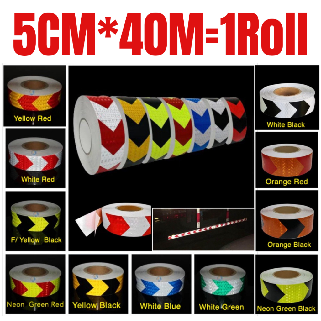 CPO Reflectorize Arrow Pattern Reflective Sticker Safety Warning Tape ...