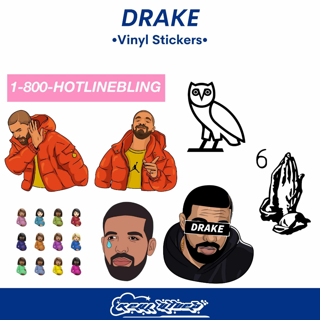 Drake sticker hotline bling artist singer rapper hiphop celebrity Vinyl ...