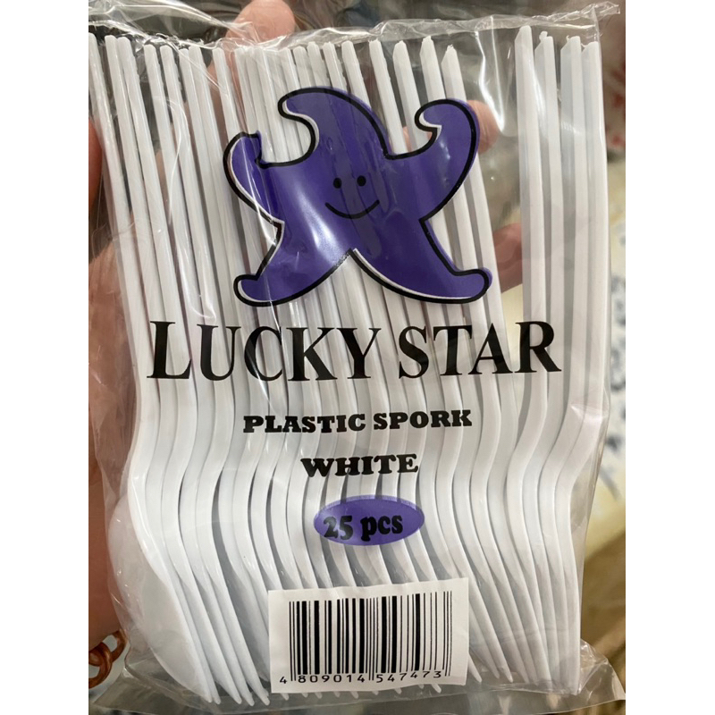 1 pack Disposable Plastic Spoon, Fork, Sfork (25 pcs/pack random brand ...