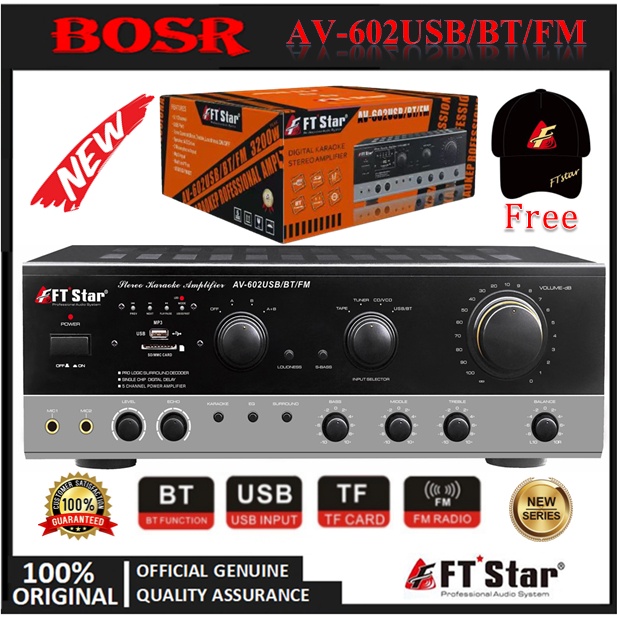 NEW FT STAR AMPLIFIER 3200 WATTS USB/BLUETOOTH/FM (AV-602USB/BT/FM ...