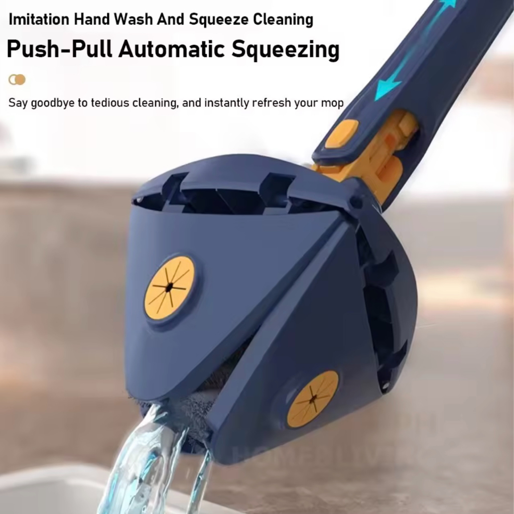 Multi Functional Triangle Spin Mop Set With Squeezer For Floor Wall ...