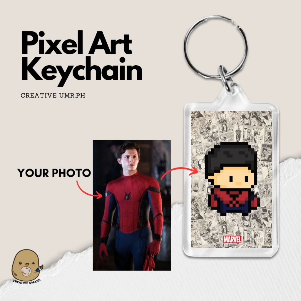 Pixel Art Chibi Cartoon Customize/Personalized Keychain |CreativeUMR ...