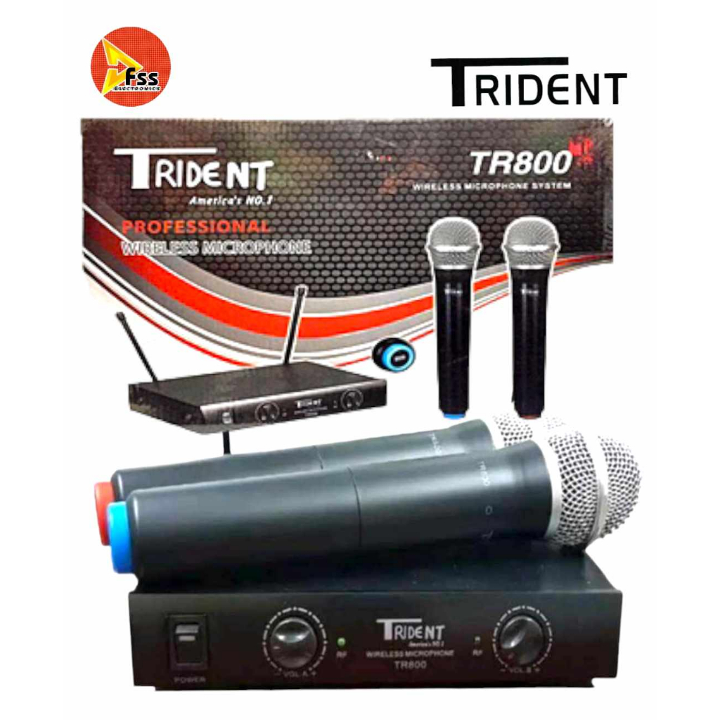 TRIDENT WIRELESS MICROPHONE TR800 PROFESSIONAL DYNAMIC MICROPHONE ...