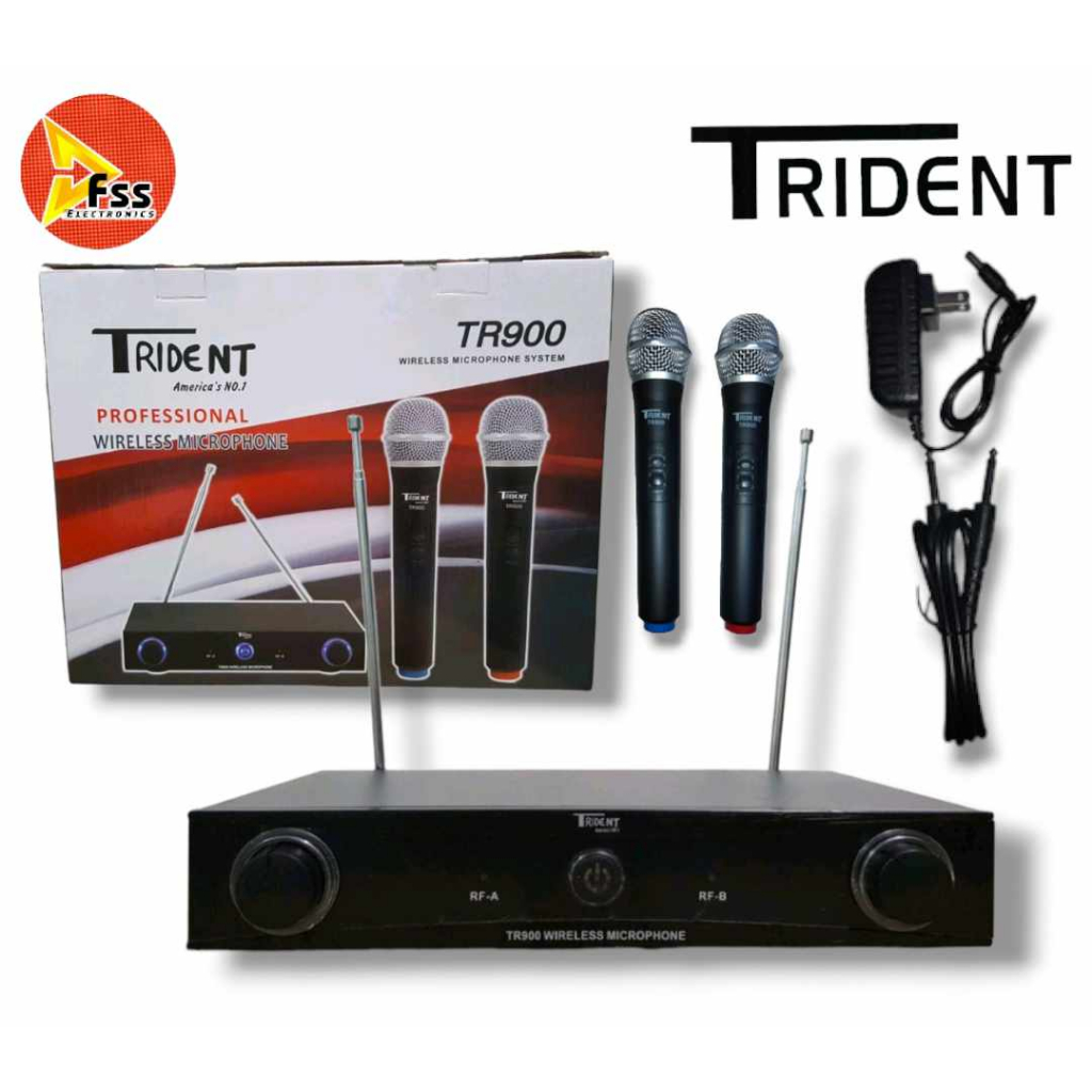 TRIDENT WIRELESS MICROPHONE TR-900 PROFESSIONAL WIRELESS MICROPHONE ...