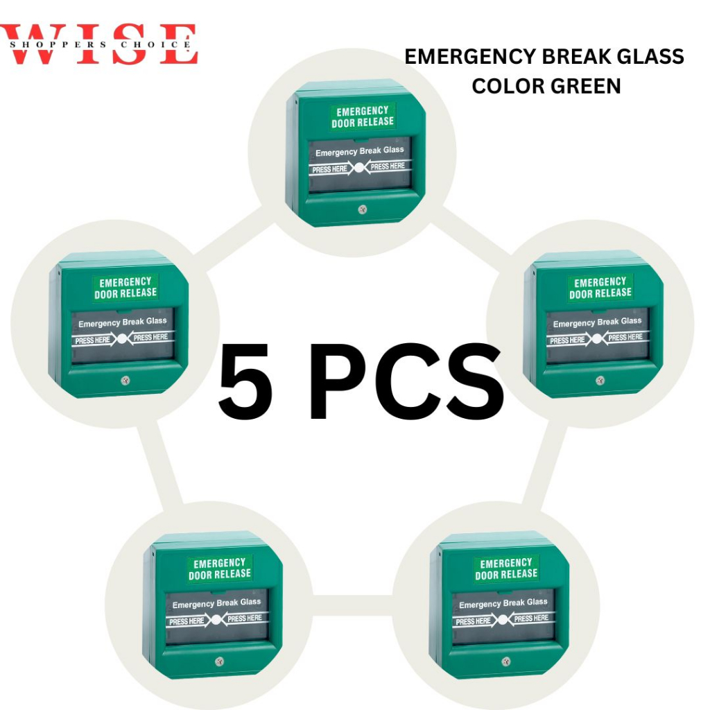 EMERGENCY BREAK GLASS BOX EMERGENCY EXIT BOTTON ACCESS CONTROL 5PCS ...