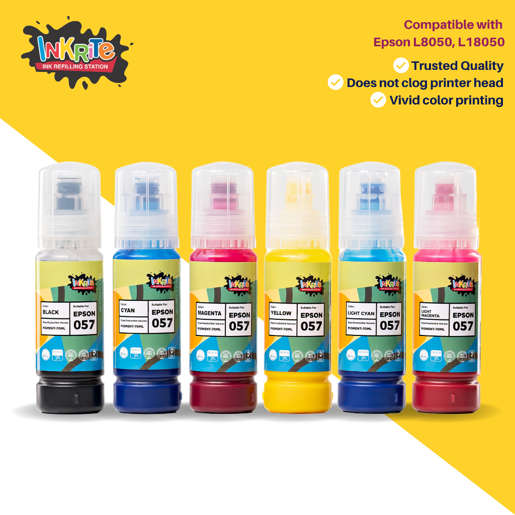 Inkrite Pigment Ink for Epson L8050 L18050, 70 ml | Shopee Philippines