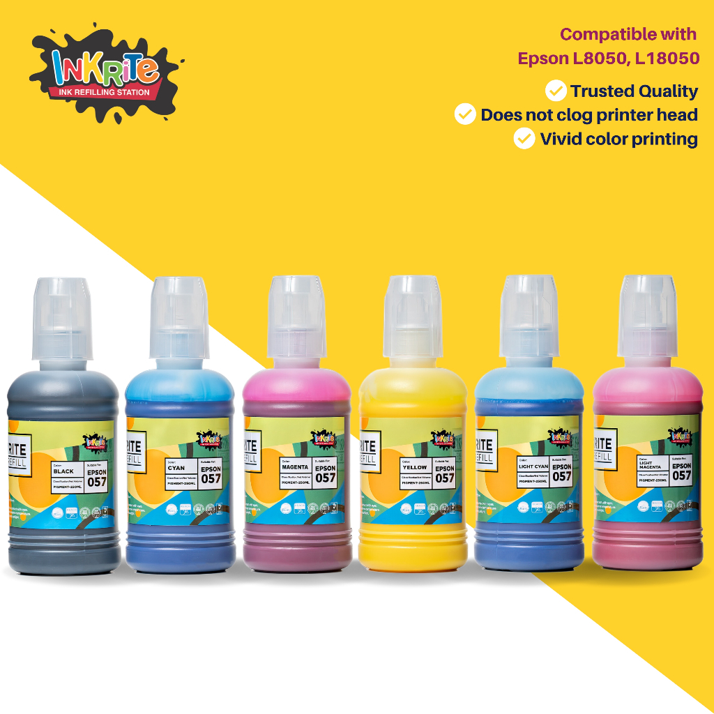 Inkrite Pigment Ink for Epson L8050 L18050, 250 ml | Shopee Philippines