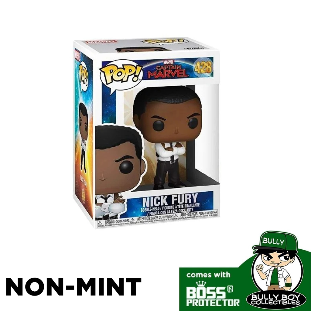Funko POP! Marvel- Captain Marvel - Nick Fury 428 With Boss Protector ...