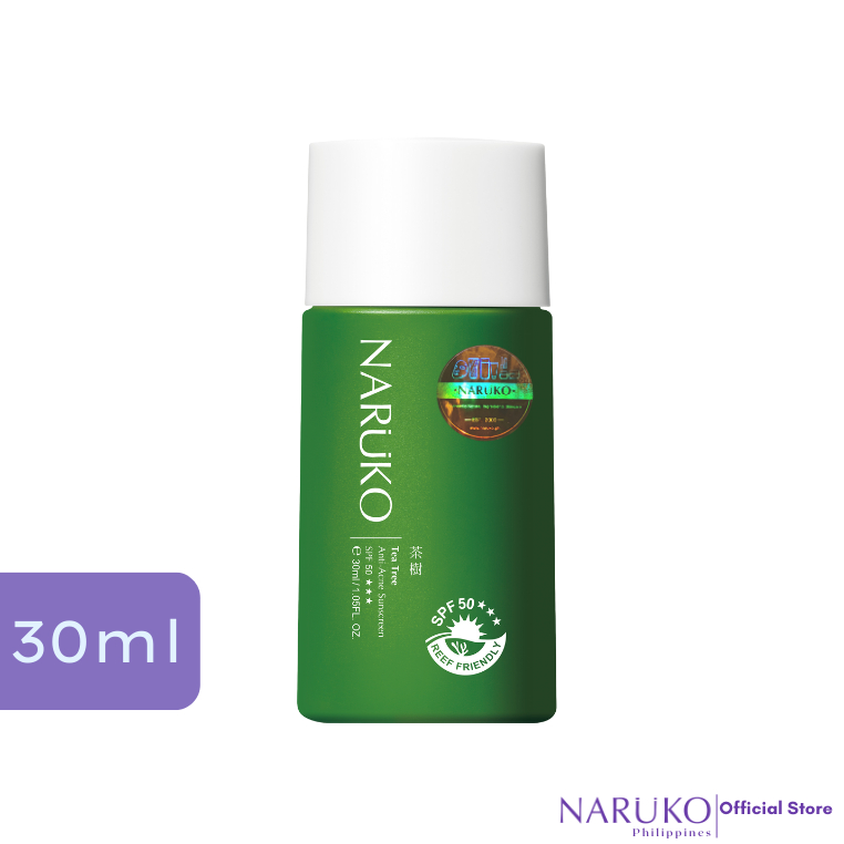 Naruko Tea Tree Anti-Acne Sunscreen SPF50 Reef Friendly 30ml | Shopee ...