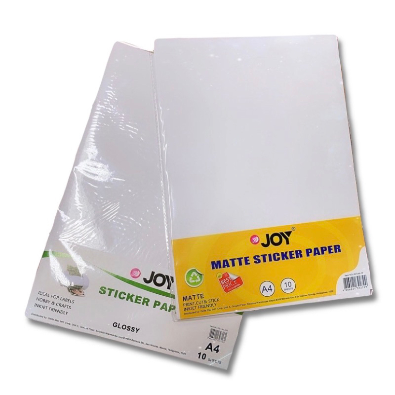 JOY Sticker Paper A4 Matte Glossy 10pcs | Shopee Philippines