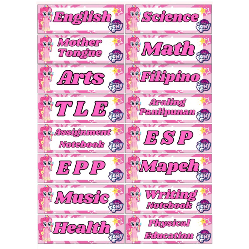 SUBJECT & NAME Sticker BIG SIZE 15pcs PRE ORDER | Shopee Philippines