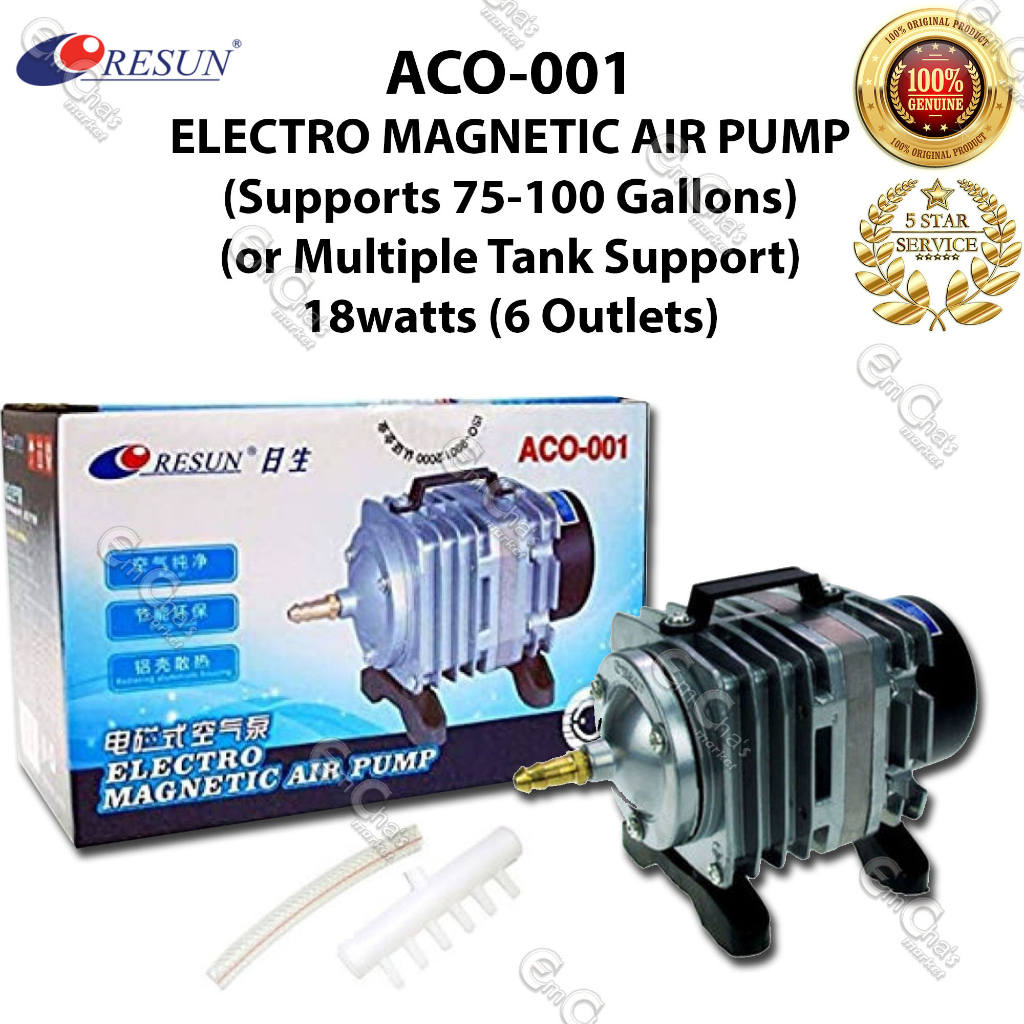 Resun ACO-001 (Zero One) Aquarium Air Pump ElectroMagnetic (For 75-100 Gal) (75Gl)(100Gl)(Pnd ...