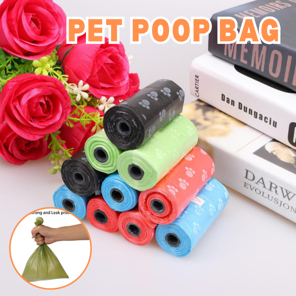 24-72roll Pet Trash Bag Dog Poop Bag Printed Pet Garbage Disposable ...