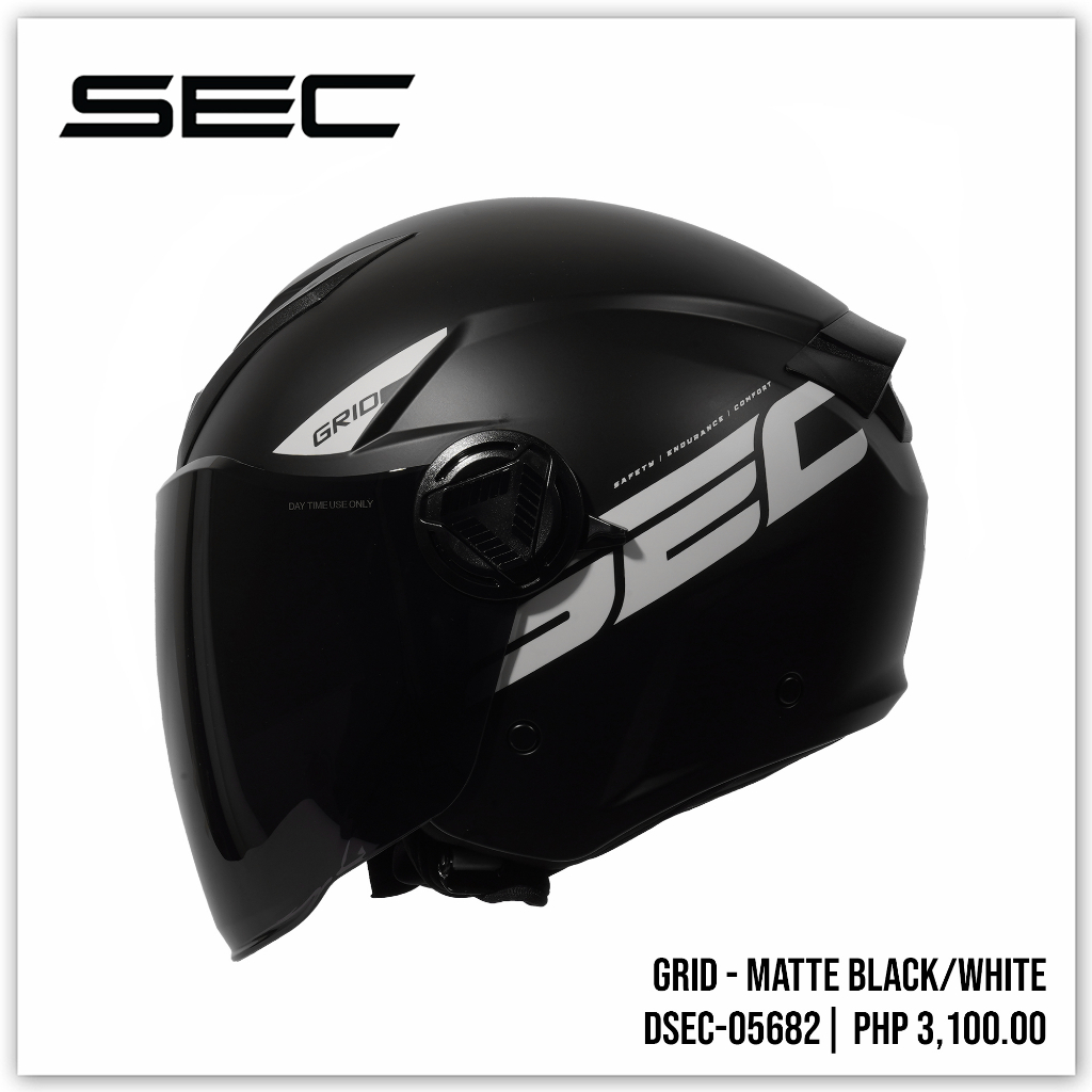 SEC Grid Gloss/Matte Half face Helmet (M-XL) | Shopee Philippines