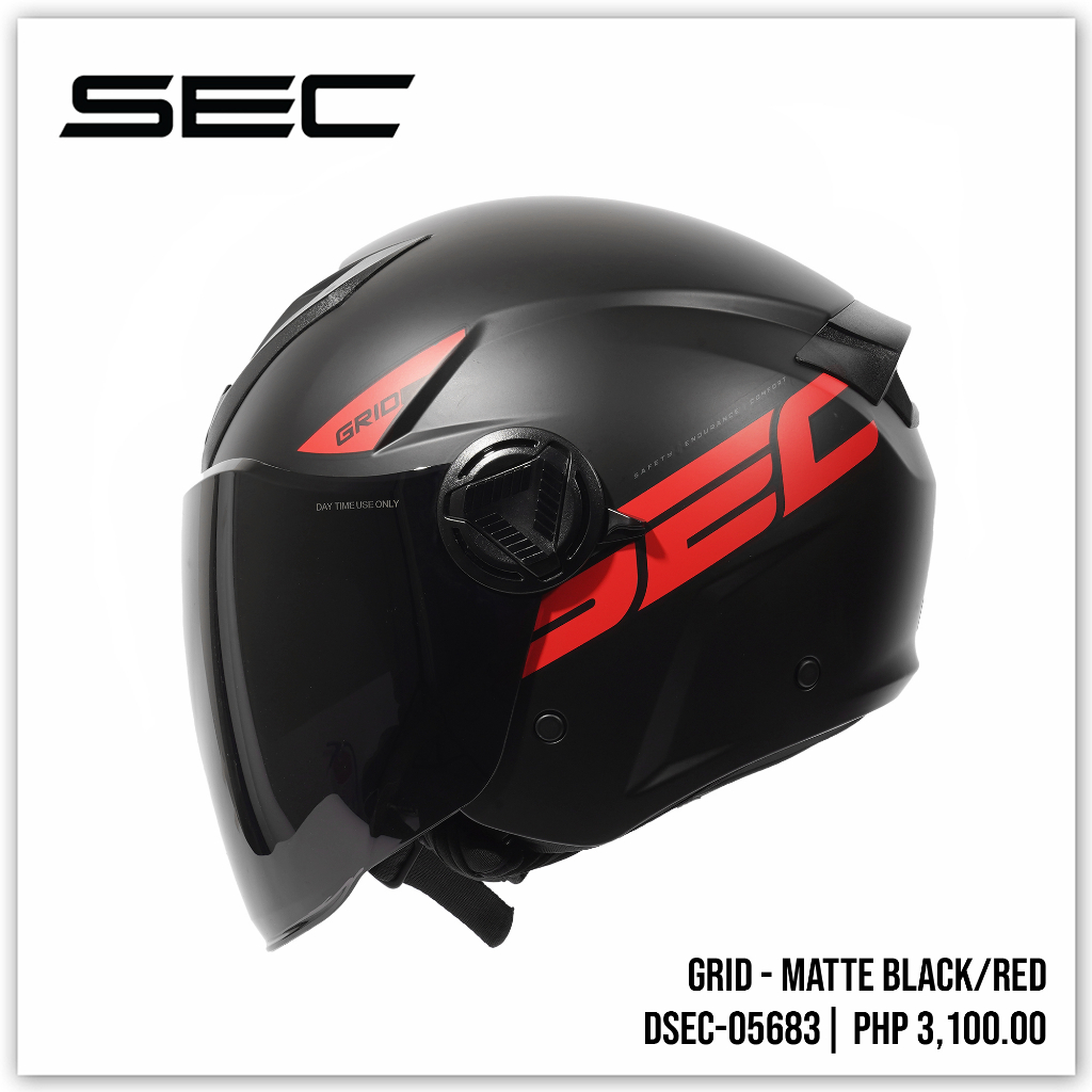 SEC Grid Gloss/Matte Half face Helmet (M-XL) | Shopee Philippines