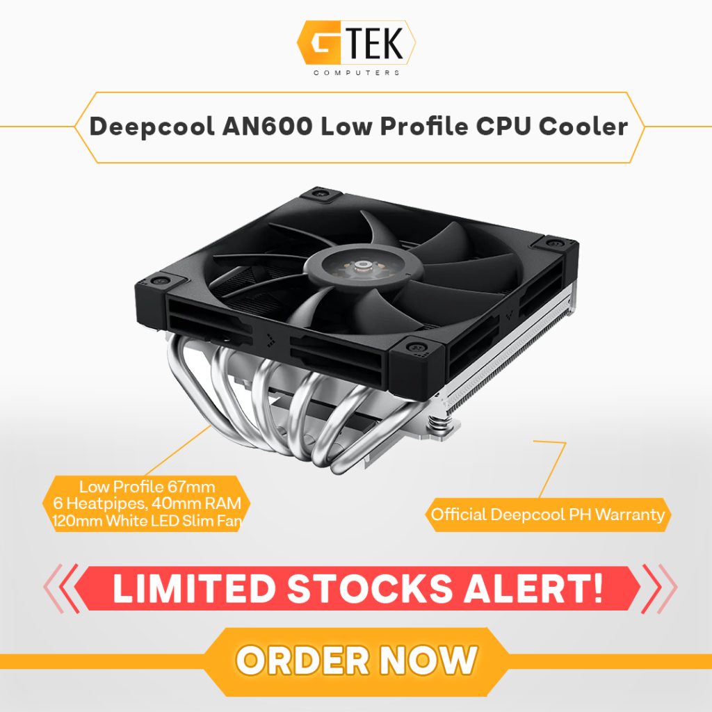 Deepcool AN600 Low Profile 6 Heatpipe White LED CPU Cooler | Shopee ...