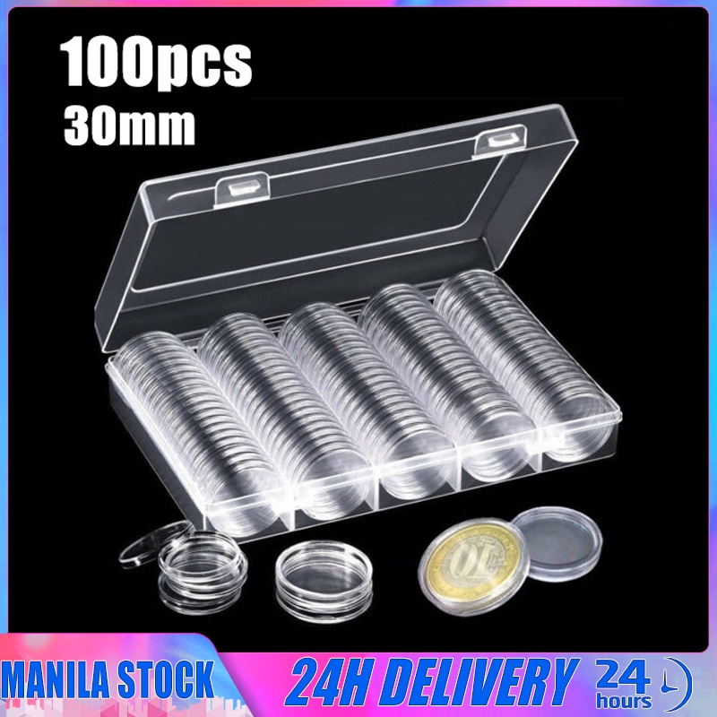 100Pcs/box 19-30mm Coin Capsules Coin Collection Organizer Box ...