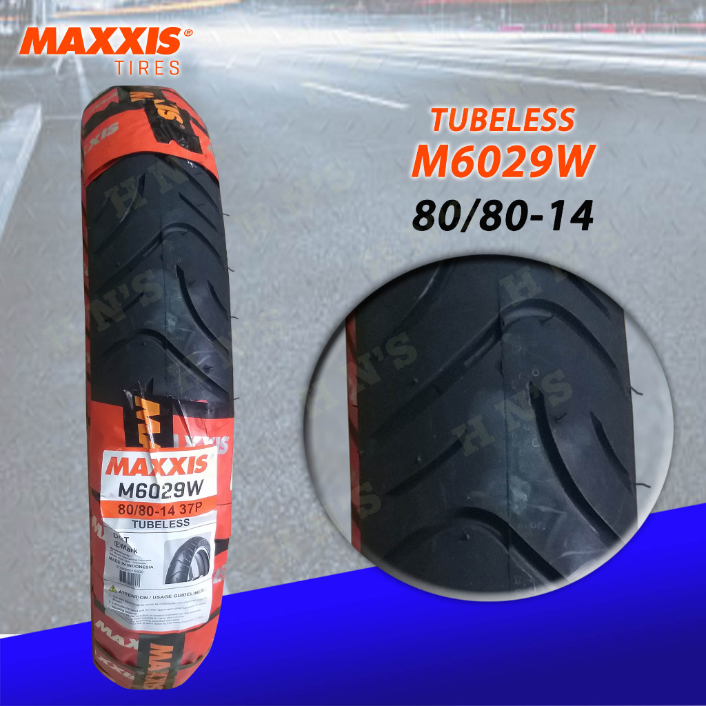 MAXXIS M6029 Tubeless Tires RIM 14 ( 80/80-14 , 90/80-14 , 100/80-14 ) with FREE SEALANT and ...