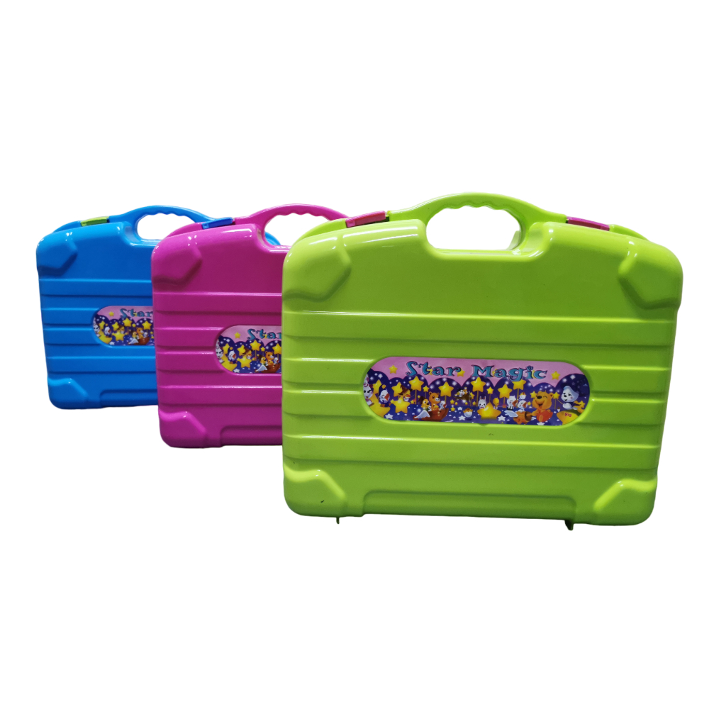 STAR MAGIC/SCHOOL BAG WITH CRAYON AND PENCIL HOLDER / ATTACHE CASE ...