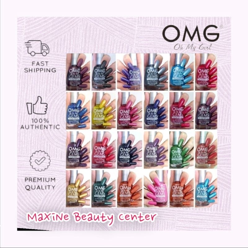 OMG GEMS COLLECTION nail polish, 10mL glittery nail polish, glitters ...